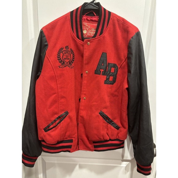Apple Bottoms | Jackets & Coats | Apple Bottoms Unisex Red Varsity ...